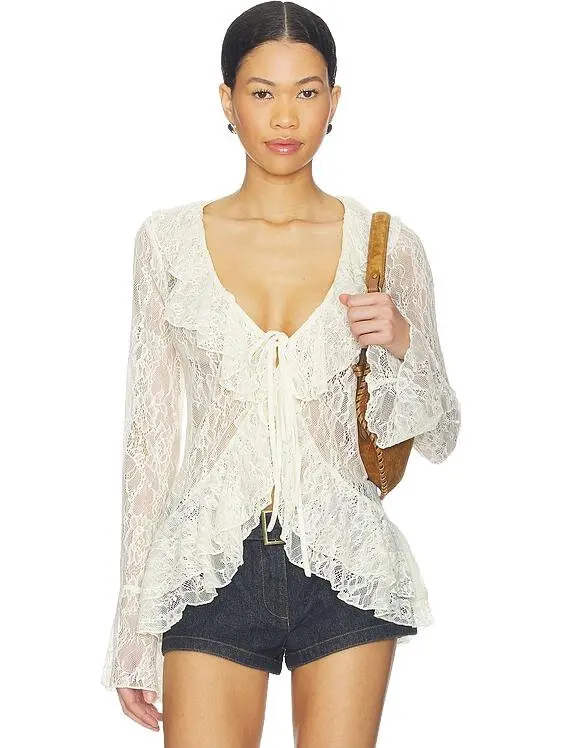MORE TO COME Alisia Top - Cream Lace