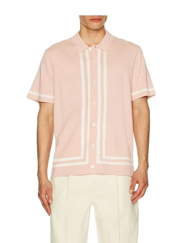 Rails Leo Camp Collared Shirt In Rose - Rose Melange