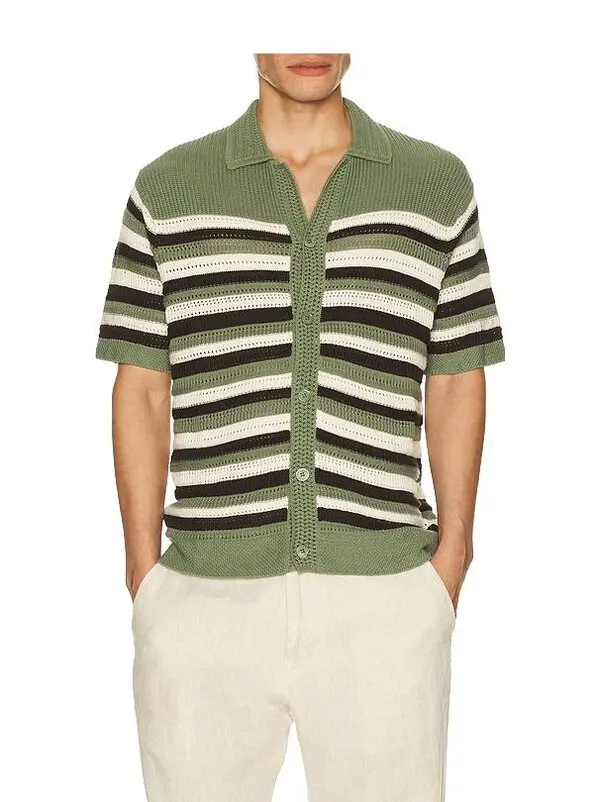 Nn07 Lars Polo Cardigan - Sea Spray