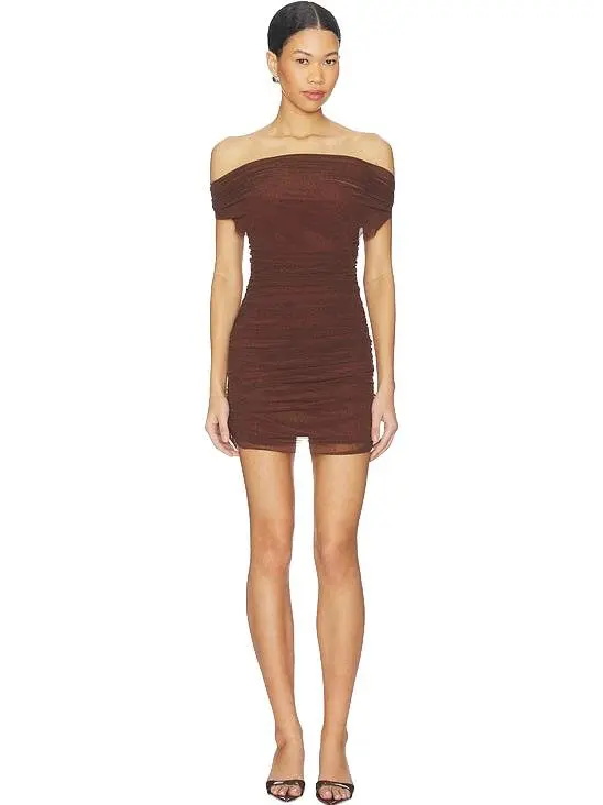 LOVERS AND FRIENDS Katie Mini Dress - Espresso