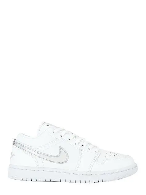 JORDAN 1 Low Se Sneaker - White & Metallic Silver