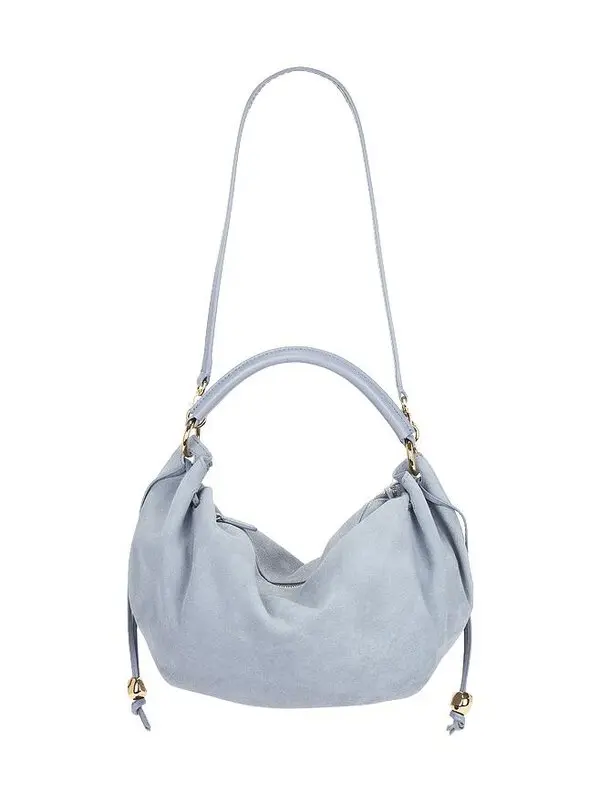 Madewell Gathered Shoulder Bag - Serene Blue Suede