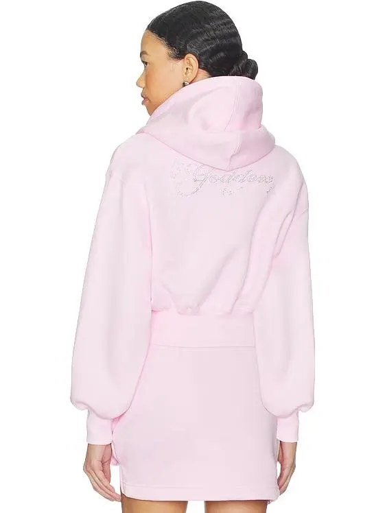 Nike Loose Cropped Full Zip Hoodie - Pink Foam