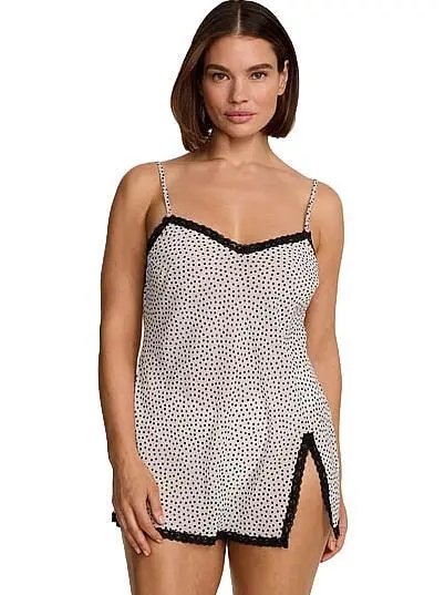 Victoria's Secret Dream Angels Chiffon Lace-trim Mini Slip Dress - Print