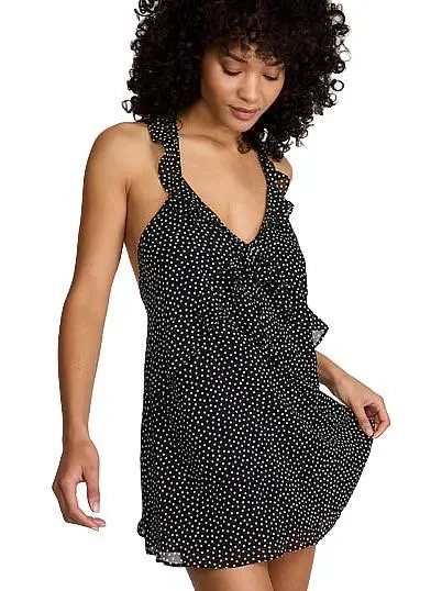 Victoria's Secret Dream Angels Chiffon Polka Dot Flutter Mini Dress - Print