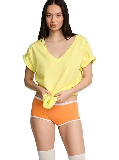 Pink Campus Cotton™ V-neck Tee - Yellow