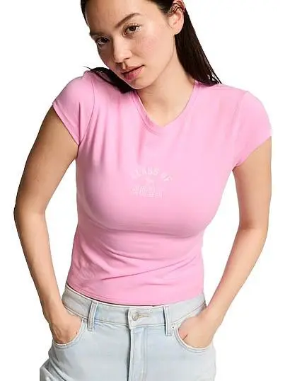 Pink Cotton Baby Tee - Pink