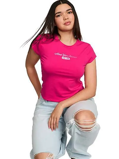 Pink Cotton Baby Tee - Pink