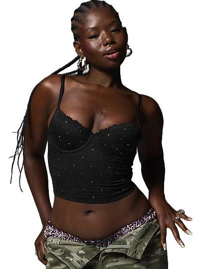 Pink Corset Top - Black