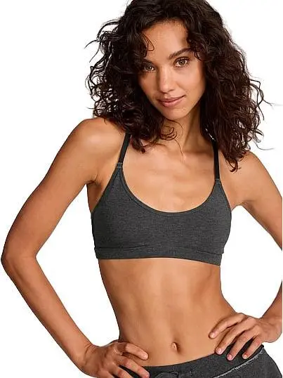 Pink All-day Cotton™ Low-scoop Racerback Bra - Grey