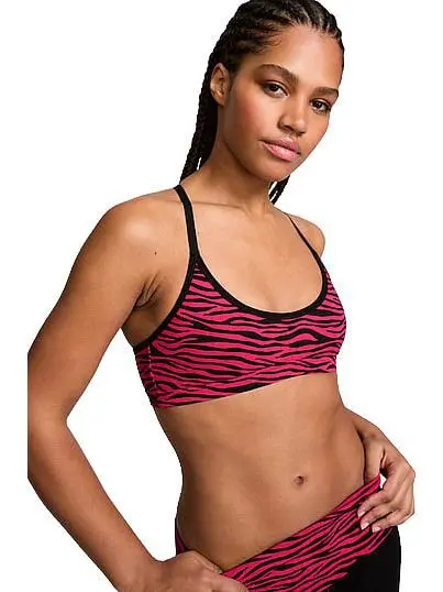 Pink All-day Cotton™ Low-scoop Racerback Bra - Print