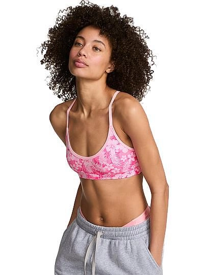 Pink All-day Cotton™ Low-scoop Racerback Bra - Print