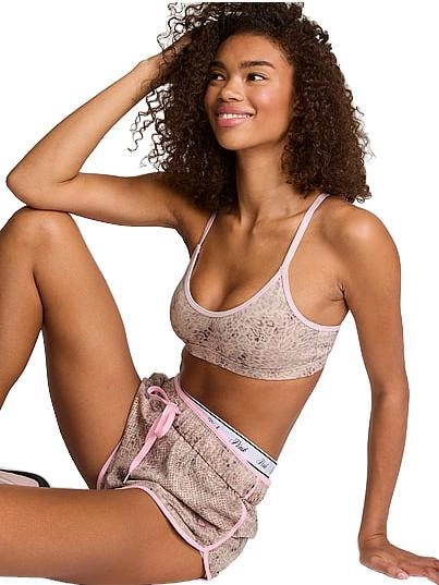 Pink All-day Cotton™ Low-scoop Racerback Bra - Print