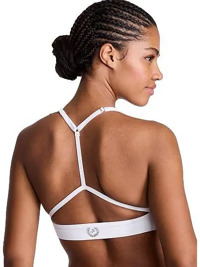 Pink Relay™ Scoop T-back Sports Bra - White,ivory