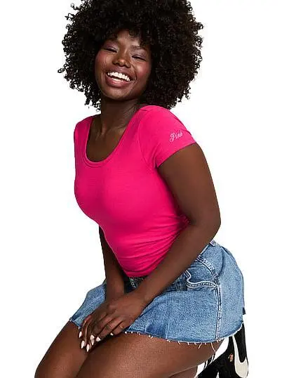 Pink All-day Cotton™ Open-back Tee - Pink