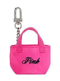 Pink Mini Tote Keychain Charm - Pink