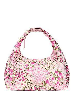 Pink Nylon Snap Makeup Bag - Floral