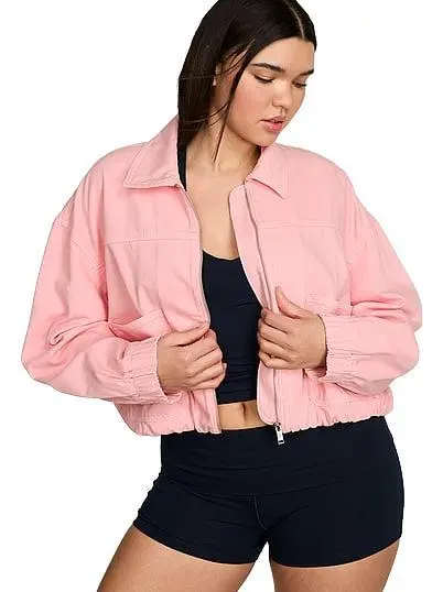 Pink Utility Bubble-hem Jacket - Pink