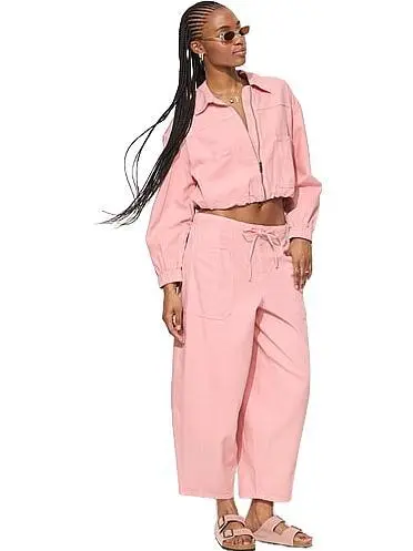 Pink Pull-on Barrel Pants - Pink