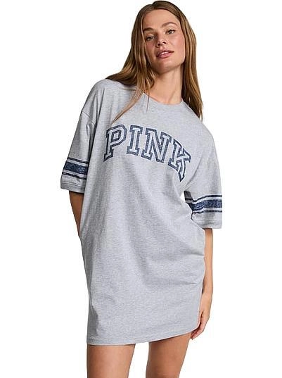 Pink Campus Cotton™ T-shirt Dress - Grey