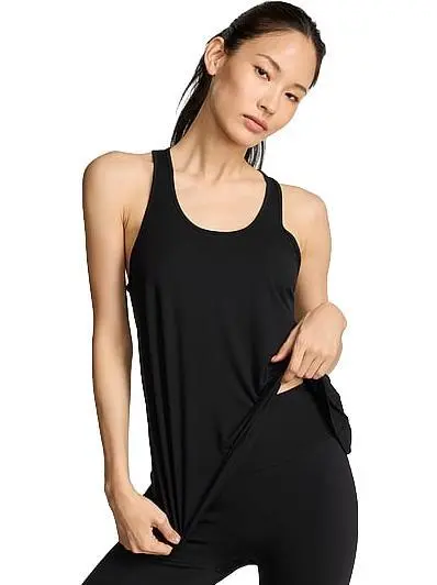 Victoria's Secret Vsx Drapey Knit Tank Top - Black