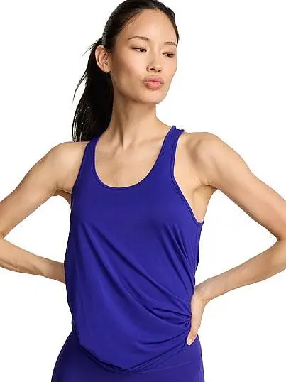 Victoria's Secret Vsx Drapey Knit Tank Top - Blue