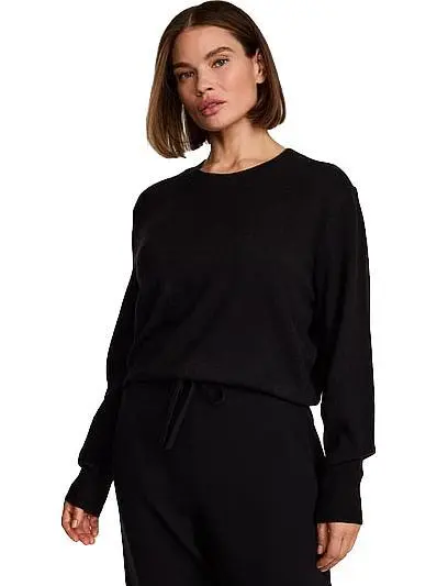 Victoria's Secret Luxe Knit Crewneck - Black