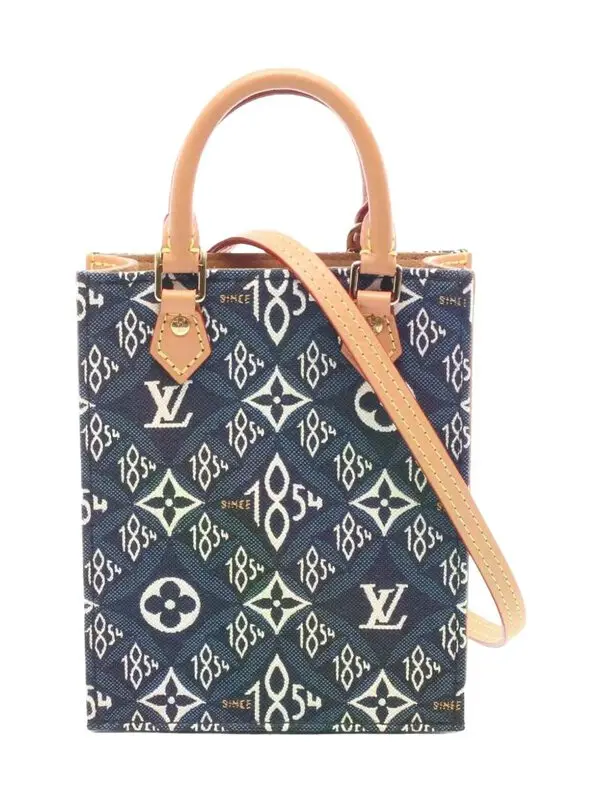 LOUIS VUITTON 2020 Monogram Jacquard Since 1854 Petite Sac Plat Satchel - Blue