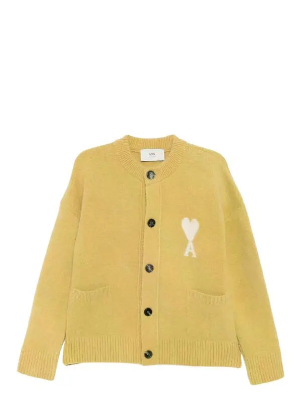 AMI Paris De Coeur Cardigan - Yellow