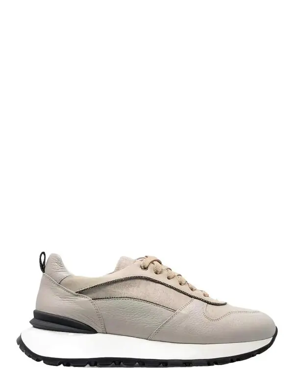 DOUCAL'S Calf Leather Sneakers - Neutrals