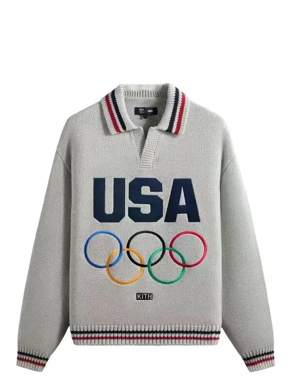 Kith Team Usa Rugby Olympics Graphic Sweater - Grey