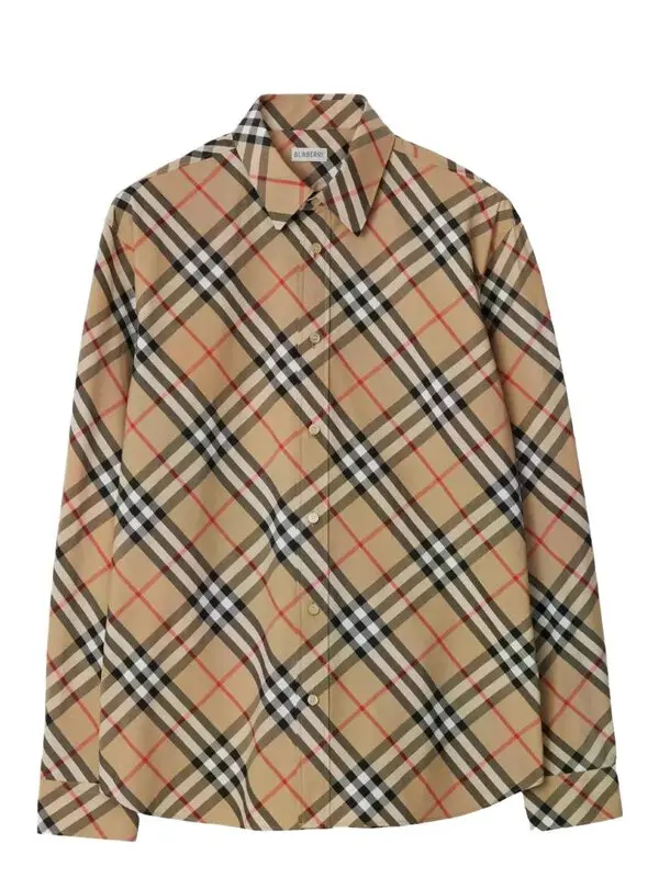Burberry Relaxed-fit Check Cotton Poplin Shirt - Neutrals