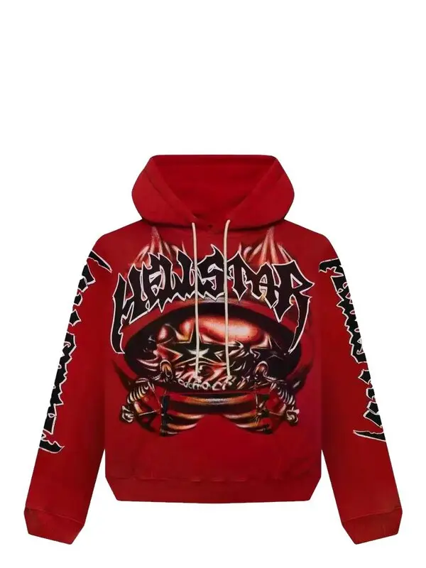 HELLSTAR Graphic Hooded T-shirt - Red