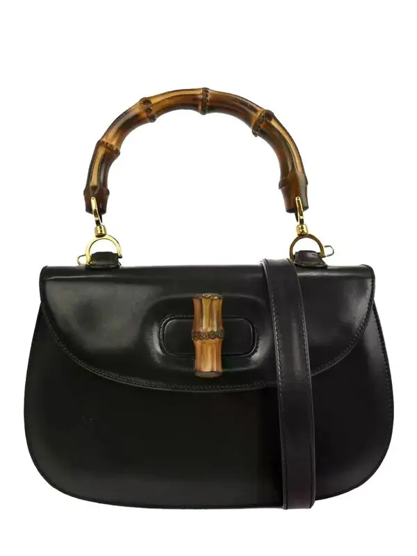 Gucci 1990-2000s Bamboo Handle Tote Bag - Black