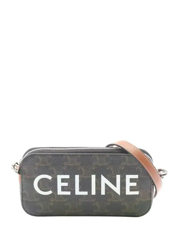 Celine 2018-2026 Triomphe Coated Canvas Horizontal Pouch - Brown