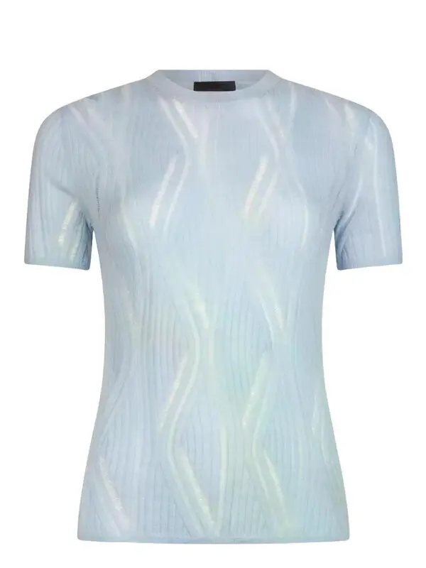 Liu Jo Short-sleeve Ribbed Top - Blue