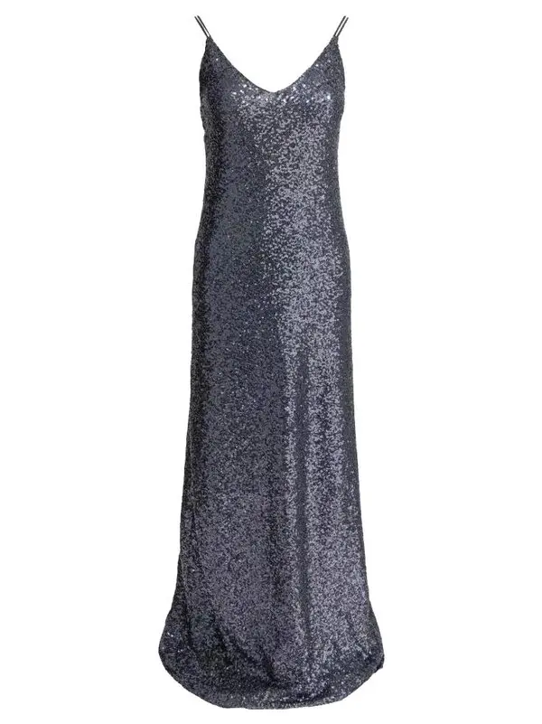 SEMPER Sequined V-neck Dress - Grey