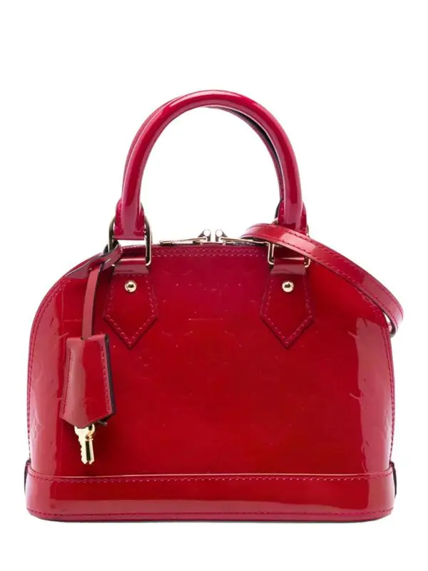 LOUIS VUITTON 2013 Monogram Vernis Alma Bb Satchel - Red