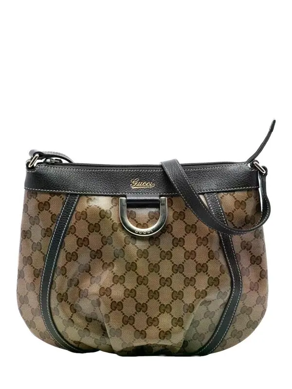 Gucci Gg Crystal Abbey D-ring Crossbody Bag - Brown