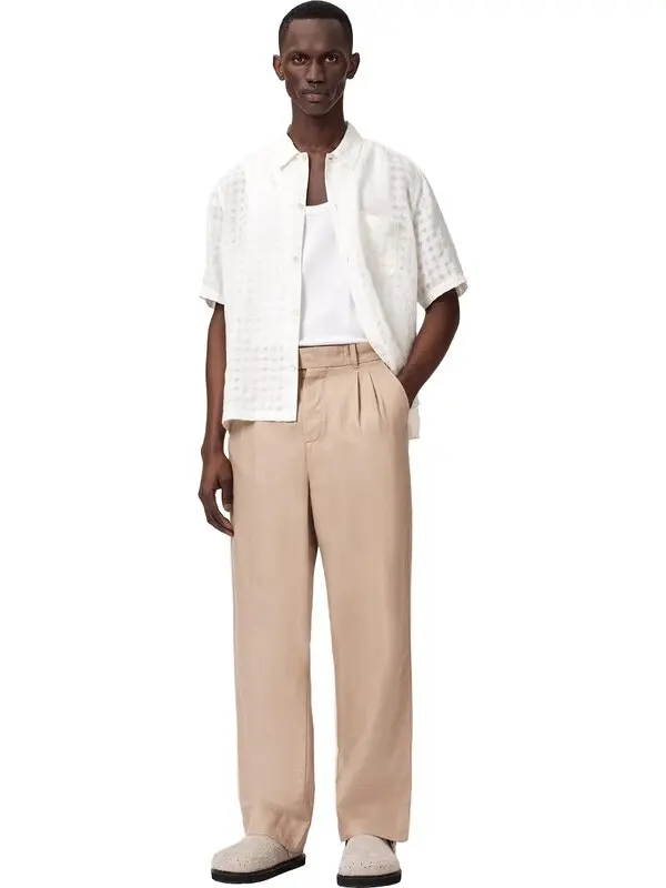 ALLSAINTS Straight Leg Trousers - Brown