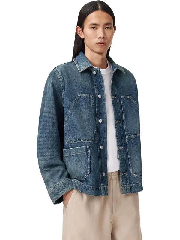 ALLSAINTS Mukesh Denim Jacket - Mid Indigo
