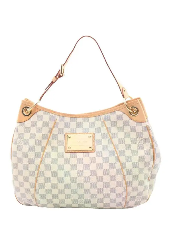 LOUIS VUITTON 2010 Damier Azur Galliera Pm Shoulder Bag - White