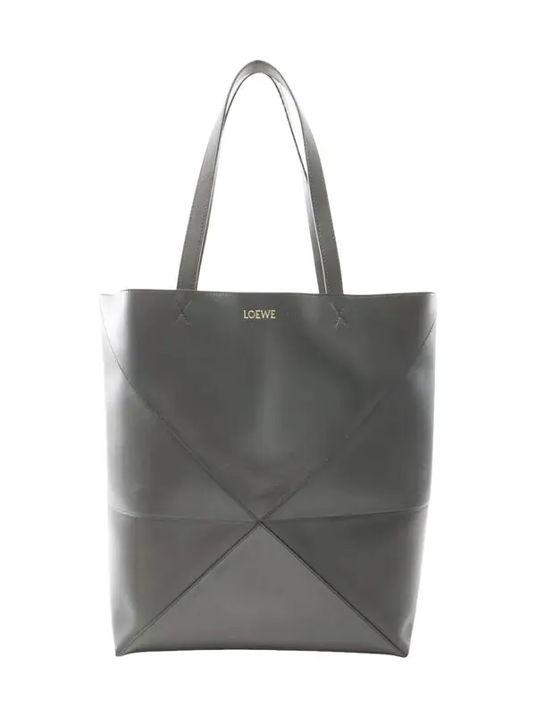 Loewe Large Calfskin Puzzle Fold Tote Bag - Grey