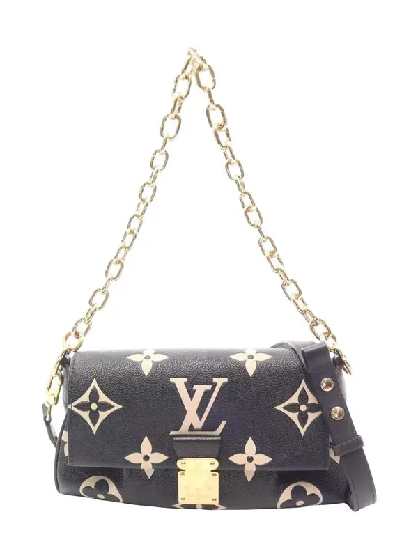 LOUIS VUITTON 2021-2026 Bicolor Monogram Empreinte Giant Favorite Satchel - Black