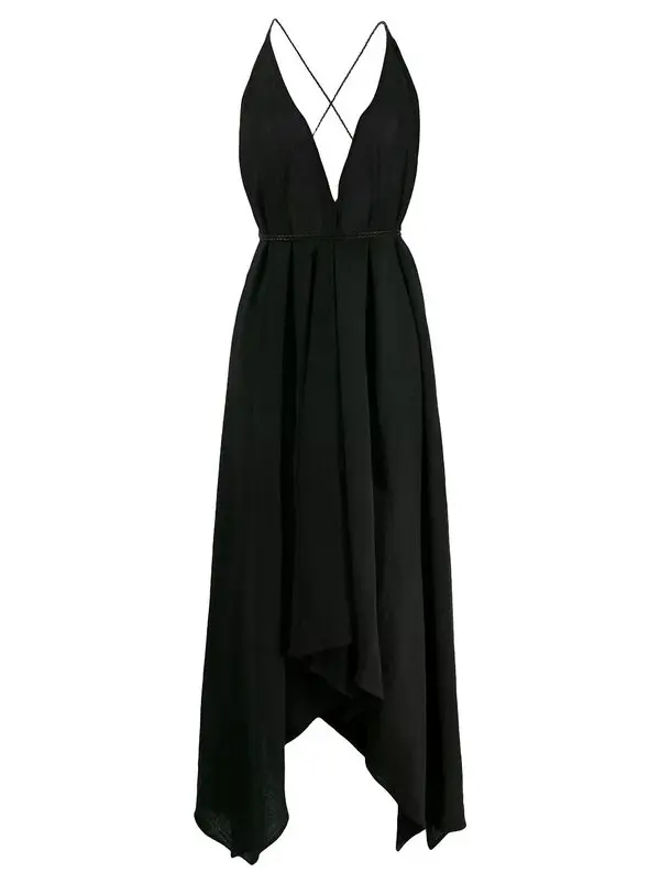 Caravana Asymmetric Long Dress - Black