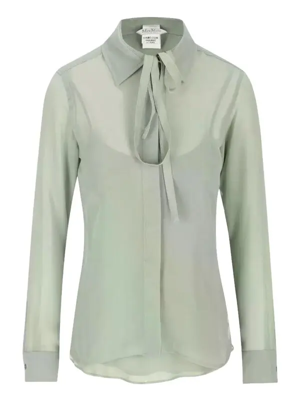 Max Mara Tie-neck Top - Green
