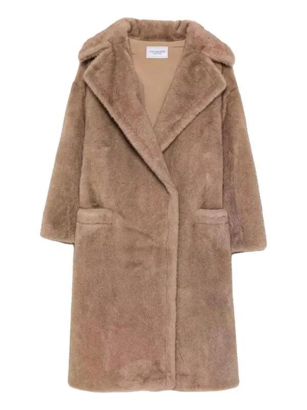 FORTE DEI MARMI COUTURE Coat With Logo Lettering - Brown