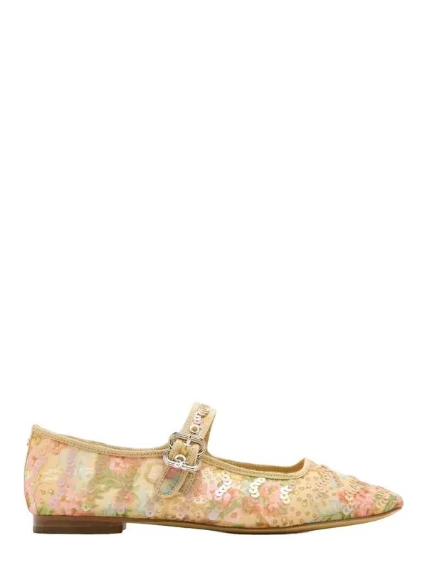 Sam Edelman Floral Sequined Ballet Flats - Neutrals