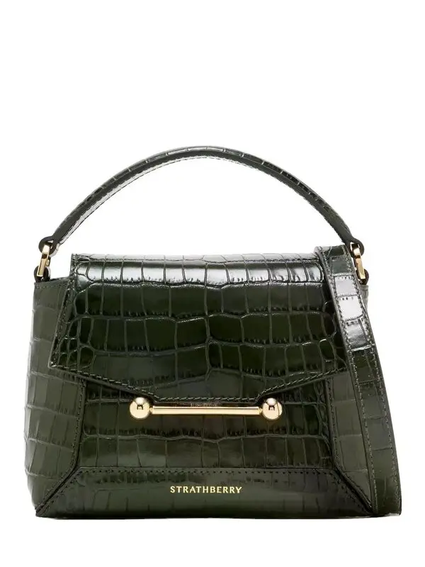 Strathberry Croc-effect Satchel - Green