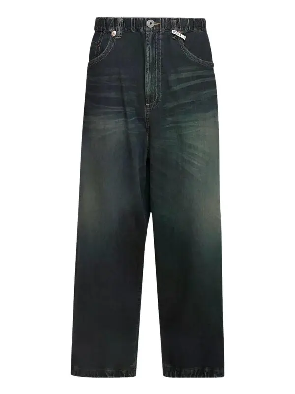 Mihara Yasuhiro Elasticated Straight-leg Jeans - Blue